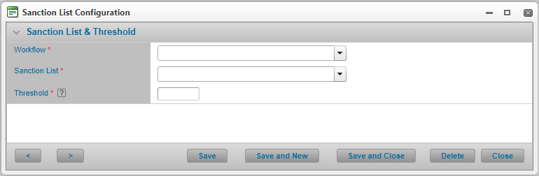 Sanction Screening Configurations