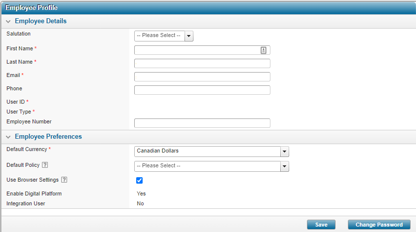 Modifying Your User Profile