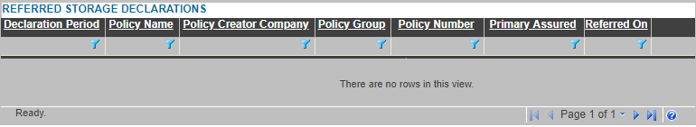 Accessing a Storage Declaration via the Status Screen